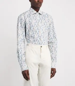 Eton Cotton Twill Printed Contemporary Fit Shirt