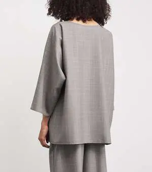 Eskandar Virgin Wool Boat-neck Blouse