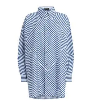 Eskandar Stripe Wide A-line Shirt