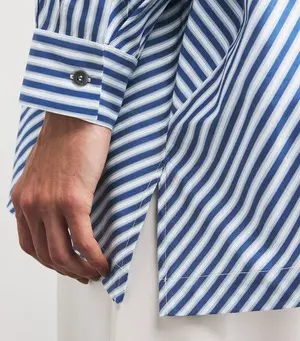 Eskandar Stripe Wide A-line Shirt