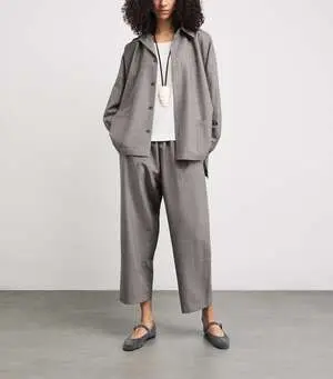 Eskandar Virgin Wool Wide A-line Shirt Jacket