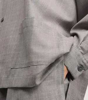 Eskandar Virgin Wool Wide A-line Shirt Jacket