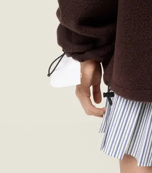 Miu Miu Fleece Zip-up Jacket - Brown