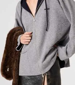 Miu Miu Cashmere Zip-up Hoodie