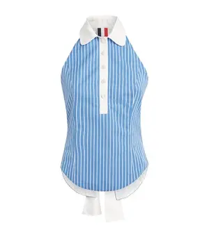 Thom Browne Cotton Stripe Halter Top