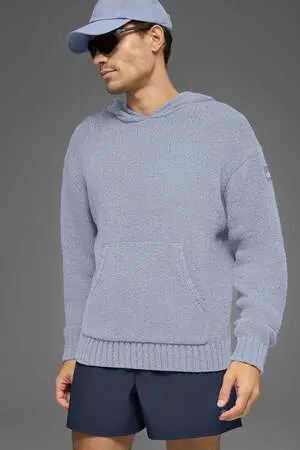 Alo Yoga Textured Knit Relaxed Fit Hoodie - Winter Frost