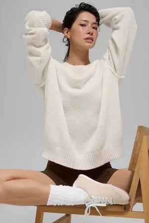 Alo Yoga Wool Cashmere Crewneck Sweater - Bone Heather