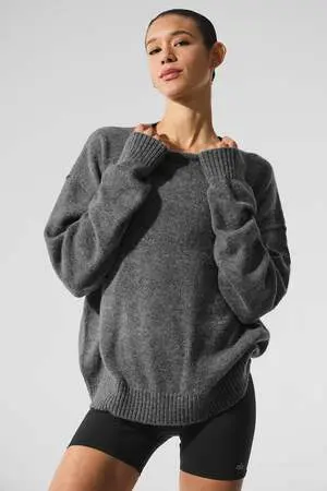 Alo Yoga Wool Cashmere Crewneck Sweater - Platinum Grey