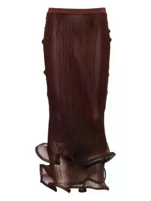 Simkhai Midi Skirt With Ruffle Detail - Brown