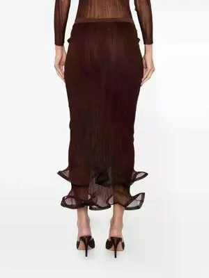 Simkhai Midi Skirt With Ruffle Detail - Brown