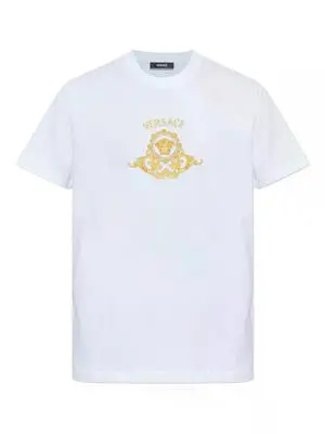 Versace Printed Cotton-jersey Slim T-shirt - White