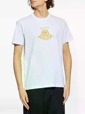 Versace Printed Cotton-jersey Slim T-shirt - White