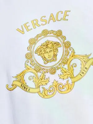 Versace Printed Cotton-jersey Slim T-shirt - White