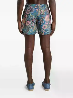 Etro Paisley-print Swim Shorts - Blue