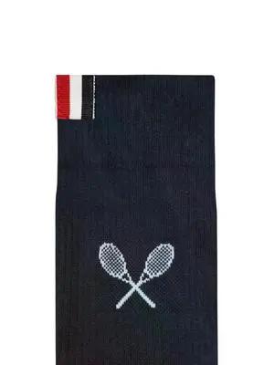 Thom Browne Athletic Socks With Racket Motif