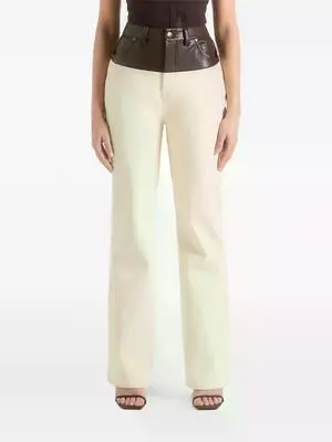 Manière De Voir Maniere De Voir Renee Denim & Leather Straight Leg Jeans