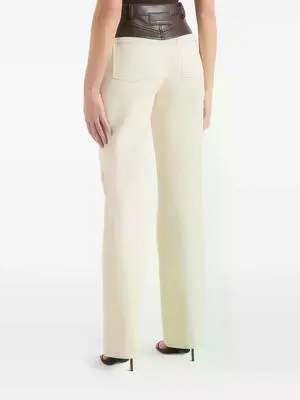 Manière De Voir Maniere De Voir Renee Denim & Leather Straight Leg Jeans