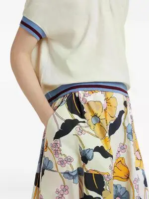 Marni Flared Floral Print Midi Skirt - Neutrals