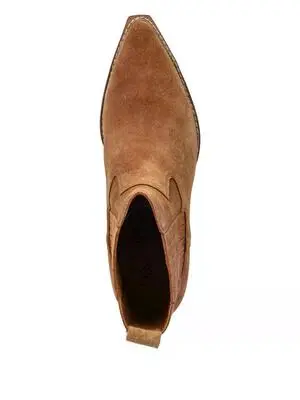 Guess Pointed Toe Boots With Metal Detail - Brown