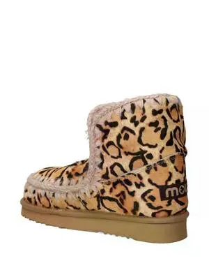 Mou Animal-print Ankle Boots - Brown