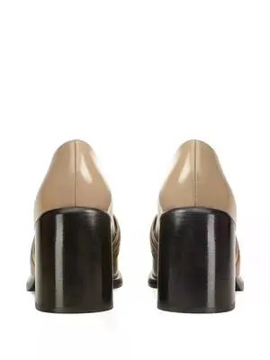SERGIO ROSSI Bitt Leather Loafers - Neutrals