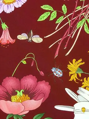 Gucci Floral-print Silk Scarf - Red