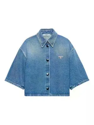 Prada Triangle-logo Shirt - Blue