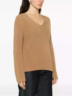 Marc O'polo V-neck Knitted Sweater - Brown