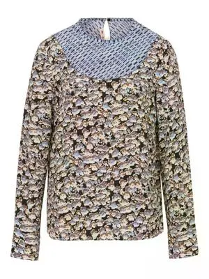 Marni Long-sleeved Crêpe De Chine Top With Anemones Print