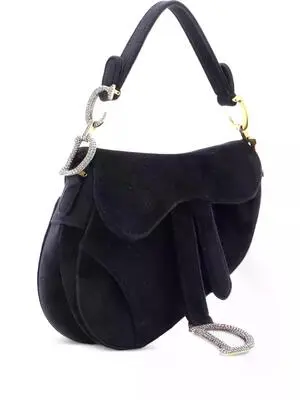 Dior Saddle Handbag Velvet With Crystals Mini