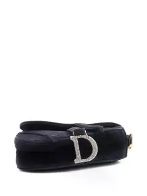 Dior Saddle Handbag Velvet With Crystals Mini