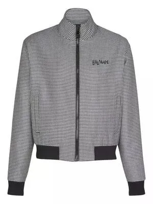 Balmain Houndstooth Zip Jacket - White