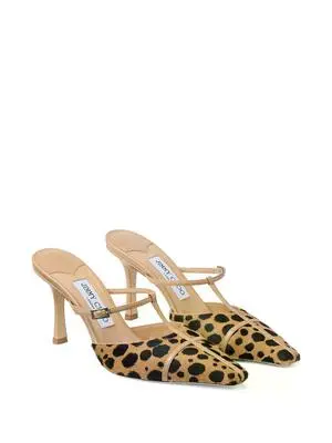 JIMMY CHOO Gloria 85 Heeled Mules - Brown