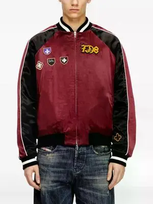 DIESEL® Appliqué-patch Zip-up Jacket - Red