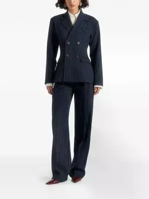Manière De Voir Julie Tailored Twin Pleat Trousers - Blue