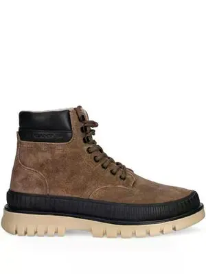 Gant Lace-up Panelled Boots - Brown