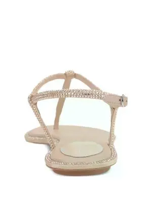 Rene Caovilla Diana Rhinestone-embellished Ankle-strap Sandals - Neutrals
