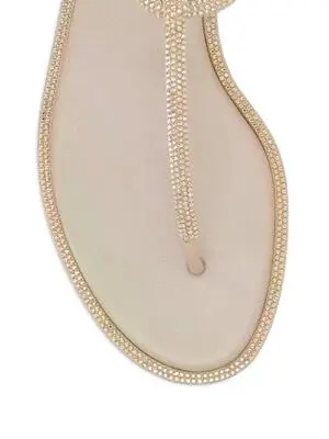 Rene Caovilla Diana Rhinestone-embellished Ankle-strap Sandals - Neutrals