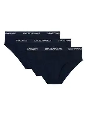 Emporio Armani Logo-waistband Briefs - Blue