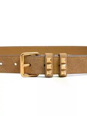 Valentino Garavani Rockstud Suede Belt - Neutrals