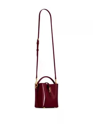 Saint Laurent Mini Le 37 Patent-leather Bucket Bag - Red