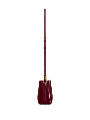 Saint Laurent Mini Le 37 Patent-leather Bucket Bag - Red