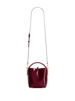 Saint Laurent Mini Le 37 Patent-leather Bucket Bag - Red