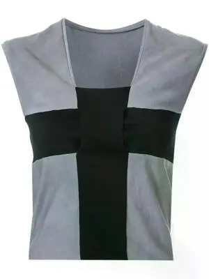 MA+ Sleeveless Top With Cross Detail - Grey