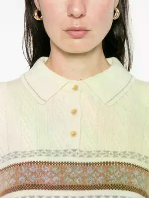 Guest In Residence Cable Collegiate Knitted Polo Top