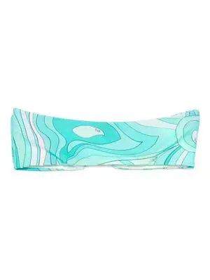 Emilio Pucci Mirmo-print Bandeau Bikini Top - Blue