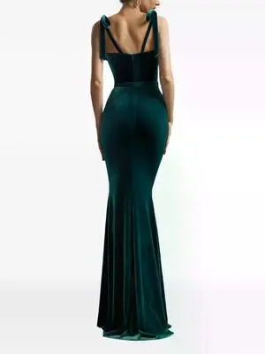 CRISTALLINI Cybele Tie Strap Maxi Dress - Green