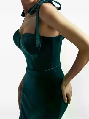 CRISTALLINI Cybele Tie Strap Maxi Dress - Green