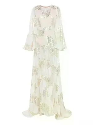 MIAU BY CLARA ROTESCU Flared Maxi Dress - Neutrals