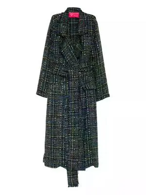 MIAU BY CLARA ROTESCU Ruffled Tweed Coat